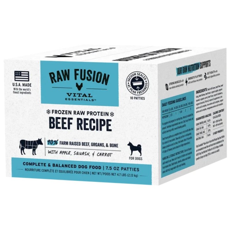 Vital Essentials Frozen Raw Fusion Dog Food High Protein Grain Free