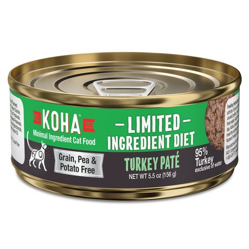 Koha Wet Cat Food Limited Ingredient 95% Turkey Pate Case Of 24 | Ho