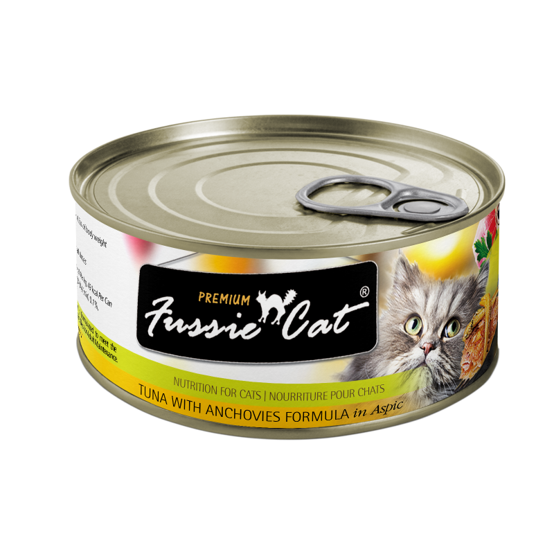 Fussie Cat Wet Cat Food Premium Tuna With Anchovies In Aspic Case Of