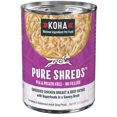Koha Pure Shreds Wet Dog Food Limited Ingredient Chicken & Beef Case