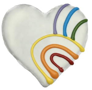 Preppy Puppy Dog Cookie Hand Decorated Molasses Rainbow Heart | Holl